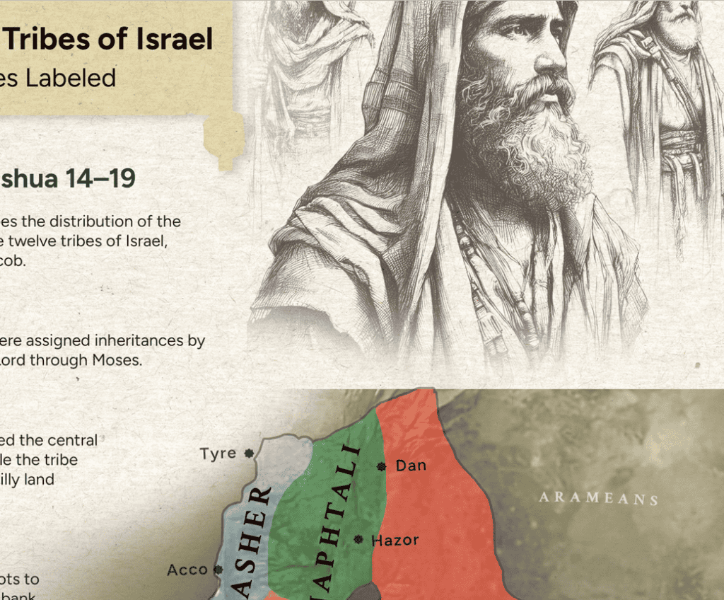 Promised Land 12 Tribes of Israel Bible Map - Bible Study Visuals