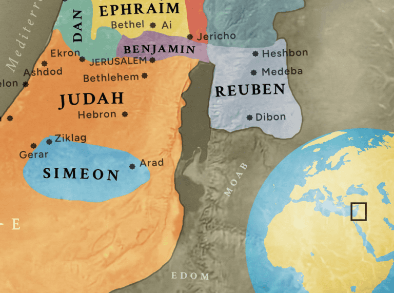 Promised Land 12 Tribes of Israel Bible Map - Bible Study Visuals