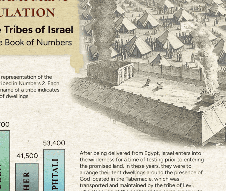 Twelve Tribes of Israel Camp in the Wilderness Bible Chart - Bible ...